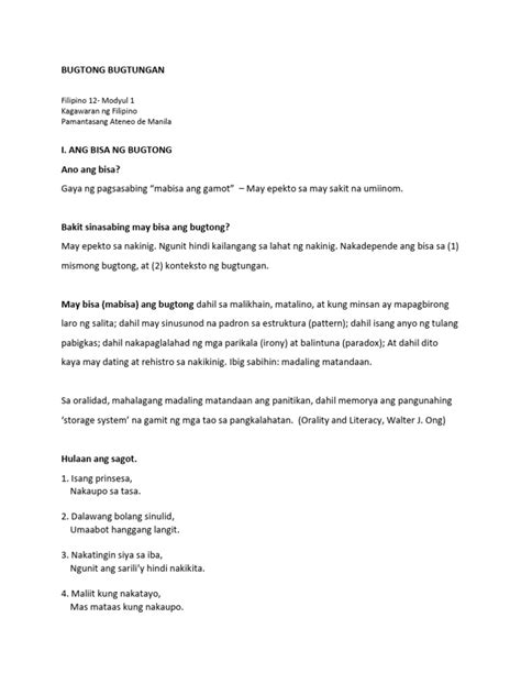 Bugtongbugtungan 1 Pdf Bugtongbugtungan 1 Pdf