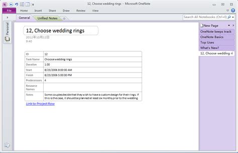 Row To OneNote For Microsoft Project Office OneNote Gem Add Ins