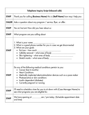 Fillable Online Customer Service Phone Call Scripts Templates Fax Email Print PdfFiller