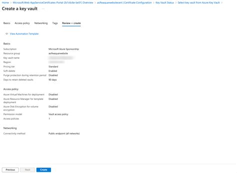 export an app service certificate from azure key vault and setup password to use azure vm on