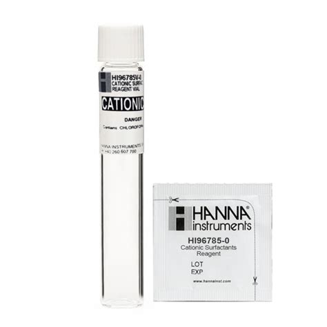 Cationic Surfactants Reagent Set For 25 Tests Hi96785 25 Hanna Instruments Australia
