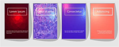 트렌디 한 그라데이션과 다채로운 커버 세트 기하학적 추상적 배경 브로셔 템플릿 레이아웃 표지 디자인 비즈니스 연례 보고서 전단지 잡지 0명에 대한 스톡 벡터 아트 및 기타