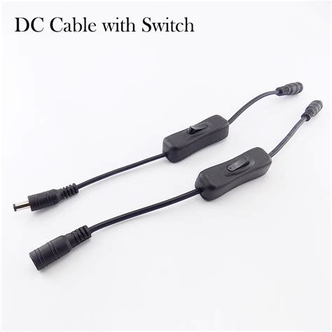 Adapter Connector Cable Female To Male Power Cord Switch Dc Jack For Rgb Controller Led Strip