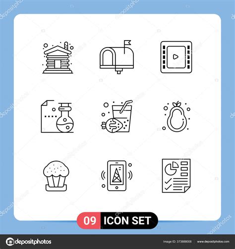 Thematic Vector Outlines Editable Symbols Holiday Science Box Laboratory Chemistry Stock Vector