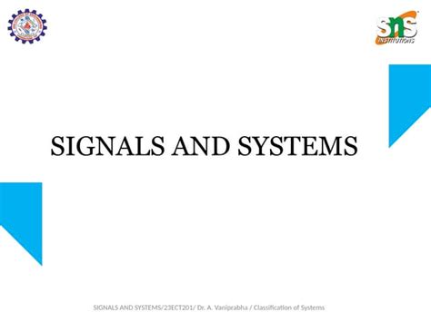 Signals And Systems Classification Of Systems Pptx