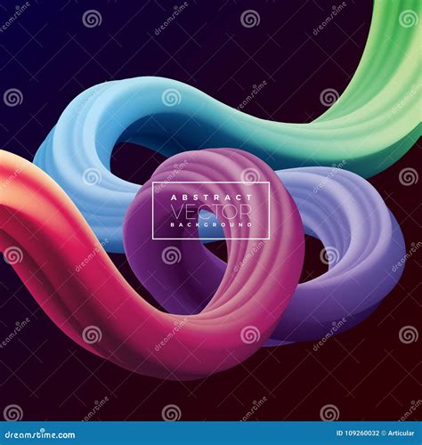 Abstract 3d Colorful Curve Line Background Vector Liquid Fluid Artistic Color Illustration