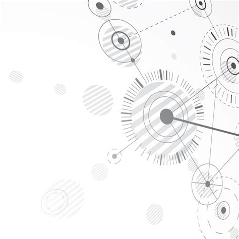 바우하우스 복고 스타일에서 만든 3d 벡터 추상적인 배경 회색조 현대 기하학적 구성을 템플릿 및 레이아웃으로 사용할 수 있습니다 동그라미로 만든 엔지니어링 기술 벽지