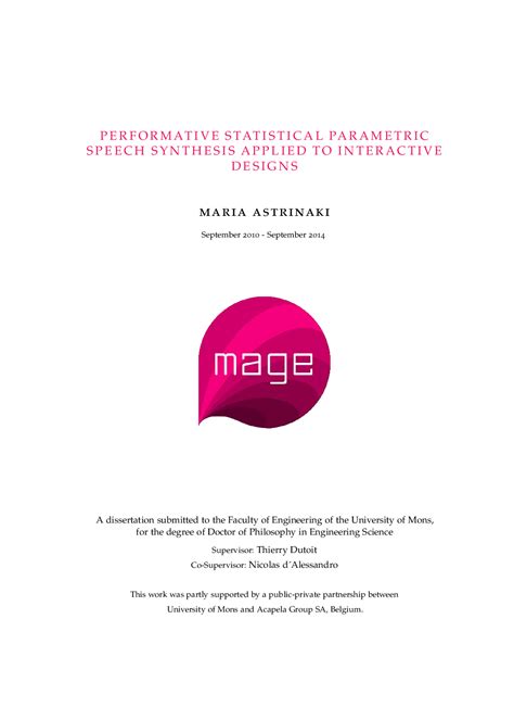 Performative Statistical Parametric Speech Synthesis Applied To