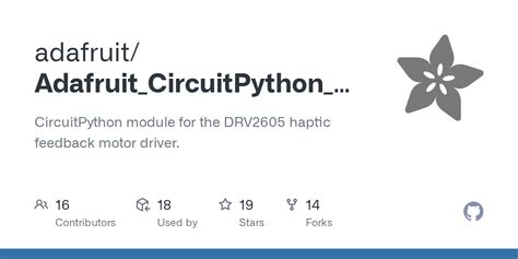 Github Adafruitadafruitcircuitpythondrv2605 Circuitpython Module For The Drv2605 Haptic
