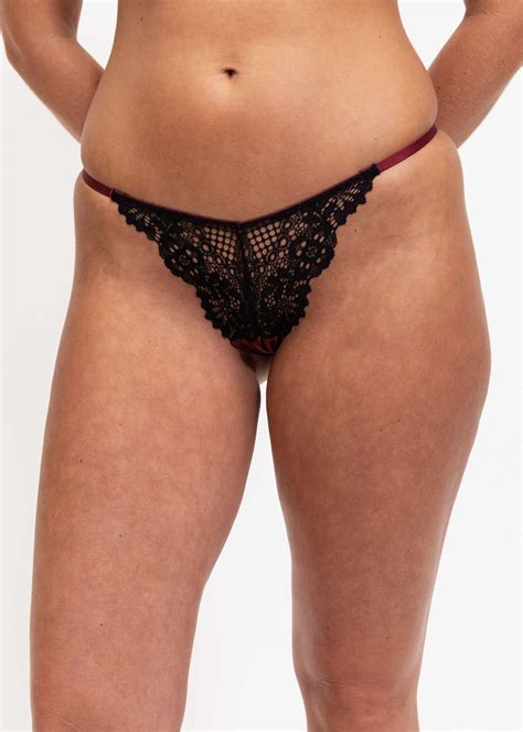 Satin Inset Lace G String Za