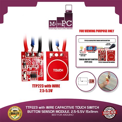 Ttp223 With Wire Capacitive Touch Switch Button Sensor Module 25 55v