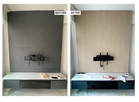 Before After Fluted Panel Wall Decoration