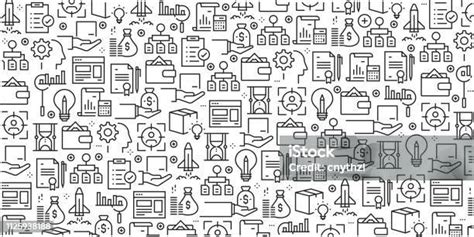 트렌디한 선형 스타일시동 및 개발을 위한 디자인 서식 파일의 요소 집합 선형 아이콘으로 원활한 패턴 관련 시작 및 개발벡터 벡터 개념에 대한 스톡 벡터 아트 및 기타 이미지