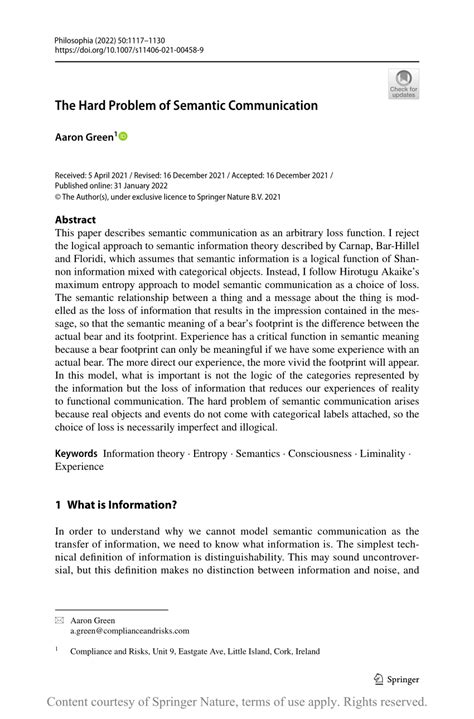 The Hard Problem Of Semantic Communication