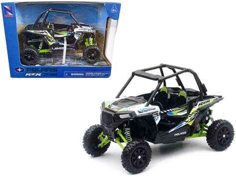 Polaris Rzr Xp 1000 Dune Buggy White Lightning And Bright Green 1 18 D Main Street Diecast