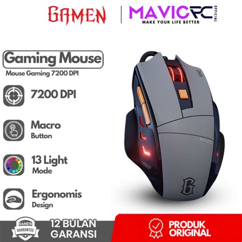 Jual Gamen Gm300 Mouse Gaming Wired 7200 Dpi Black Mouse Usb Mouse