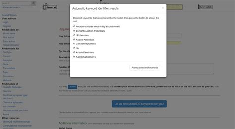 ModelDB Help
