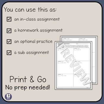 Complete The Square CIRCUIT Worksheet With Worked Solutions 2 Levels