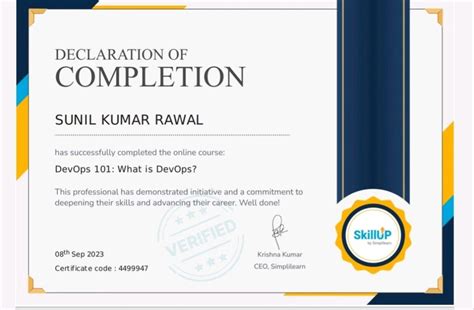 Sunil Kumar Rawal On Linkedin Complete My Training As A Devops