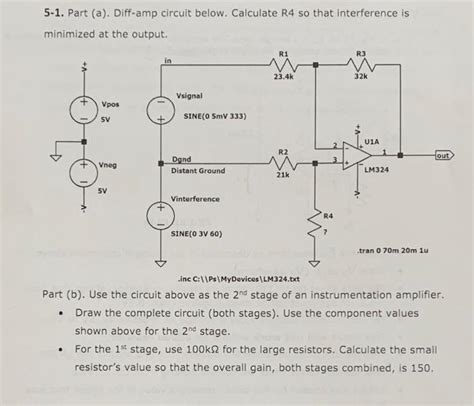 5 1 Part A Diff Amp Circuit Below Calculate R4