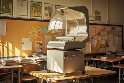 Overhead Projector Left In A Classroom High School Image Picture Premium Ai Generated Image
