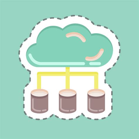 Sticker Line Cut Big Data Related To Machine Learning Symbol Simple Design Editable Simple