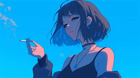 Cool Anime Baddie Girl Smoking Desktop Wallpaper Hd Wallpaper