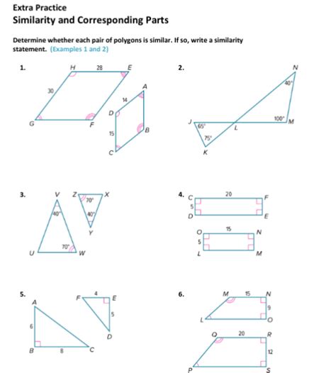 Extra Practice Similarity And Corresponding StudyX