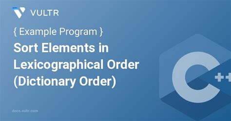 C Program To Sort Elements In Lexicographical Order Dictionary Order