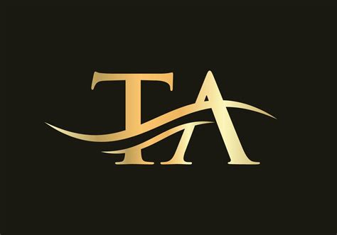 TA Logo Design Premium Letter TA Logo Design With Water Wave Concept