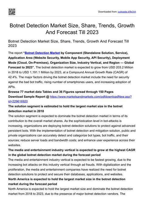 Ppt Botnet Detection Market Size Share Trends Growth And Forecast Till 2023 Powerpoint