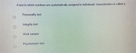 solved a test in which numbers are systematically assigned