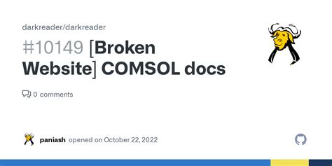 [broken website] comsol docs · issue 10149 · darkreader darkreader