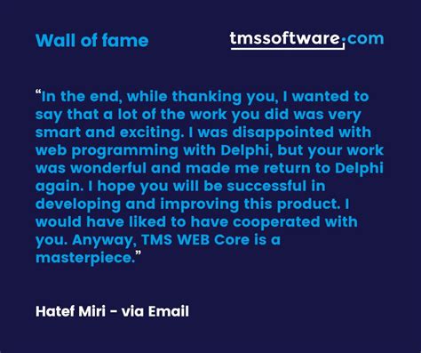 On Linkedin Customerfeedback Feedback Tmswebcore Delphi Delphidevelopment