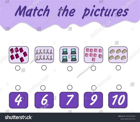 Additional Education Math Activity Sheet Counting Stock Vector Royalty