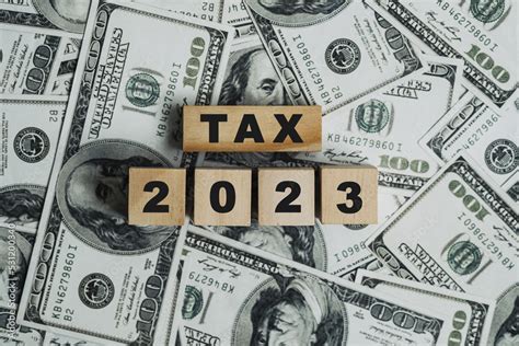 2023 Tax Concept Paying Taxes 2023 Paying Tax Rates Collecting Taxes Tax Burden Icon On