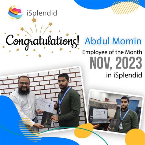 Employeeofthemonth Isplendid Softwarehouse November2023… Isplendid