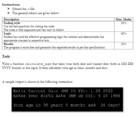 Solved Instructions Submit The C File The General Rubrics