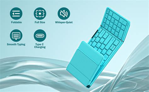 Seenda Foldable Bluetooth Keyboard For Travel Folding Keyboard With Number Pad Full Size