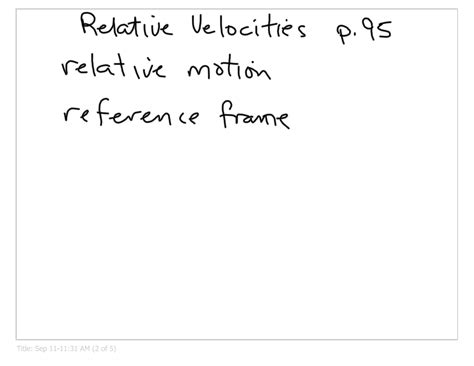 Relative Velocity PPT