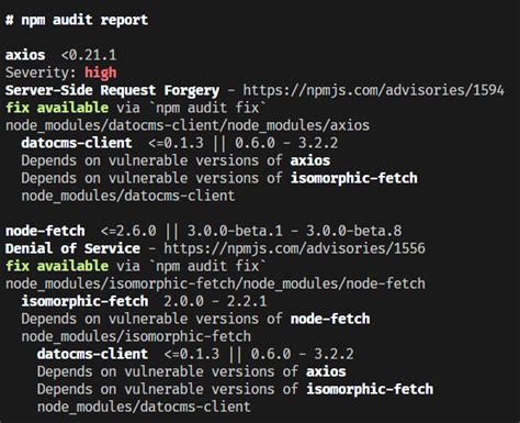 Package Vulnerabality Issue · Issue 148 · Datocmsgatsby Source