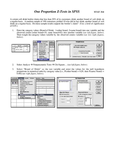 Pdf One Proportion Z Tests In Spss