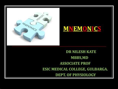 Mnemonics Ppt