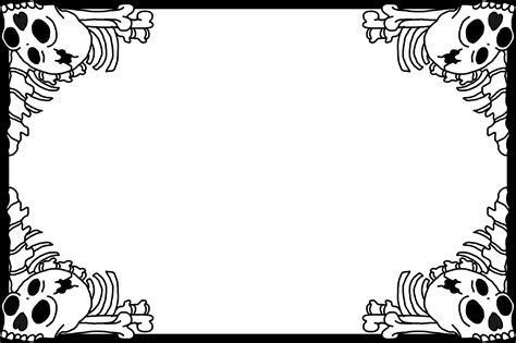 Skeleton Bones Border Sheet Printable