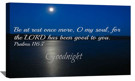 Goodnight Inspirational Christian Artwok Bible Verse Quotes Canvas Art