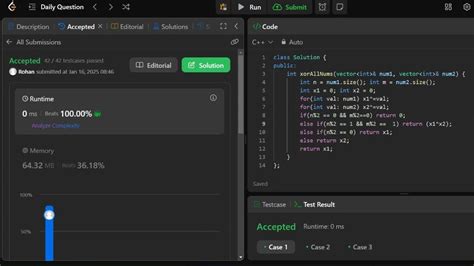 Rohan Birgonda On Linkedin C Leetcode Codingchallenge Bitmanipulation