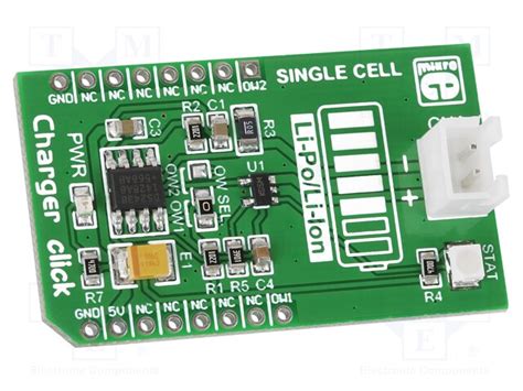 Charger Click Mikroe Click Board Cargador 1 Wire Ds2438mcp73831 Placa Prototipo Mikroe