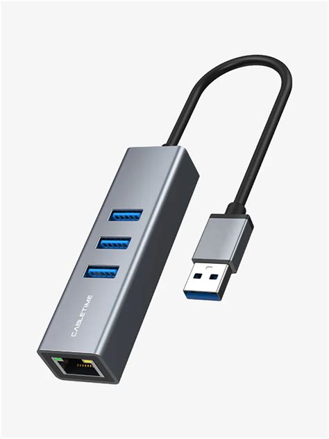 Usb 3 0 3 Port Hub With Gigabit Ethernet Adapter Quantum Tech