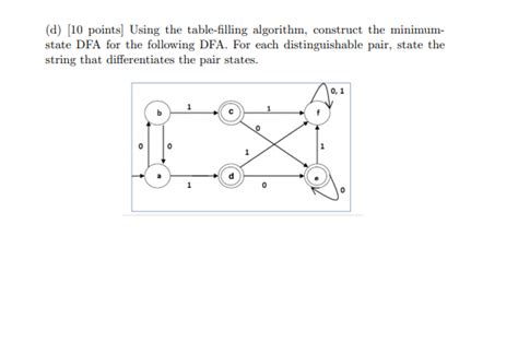 Solved D 10 Points Using The Table Filling Algorithm