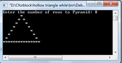 Hollow Pyramid Pattern In C Using Nested While Codeforcoding